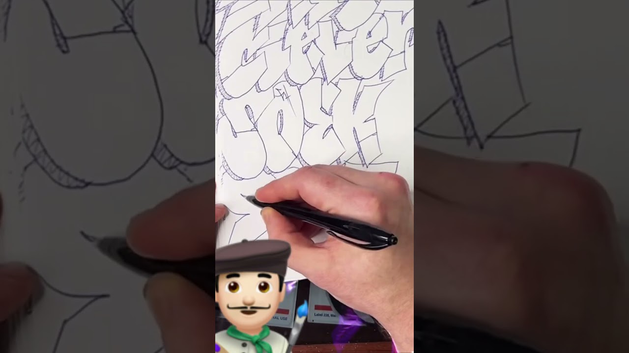 How to draw graffiti letters  👨🏻‍🎨 - straight letter style - SOBR ✍🏻