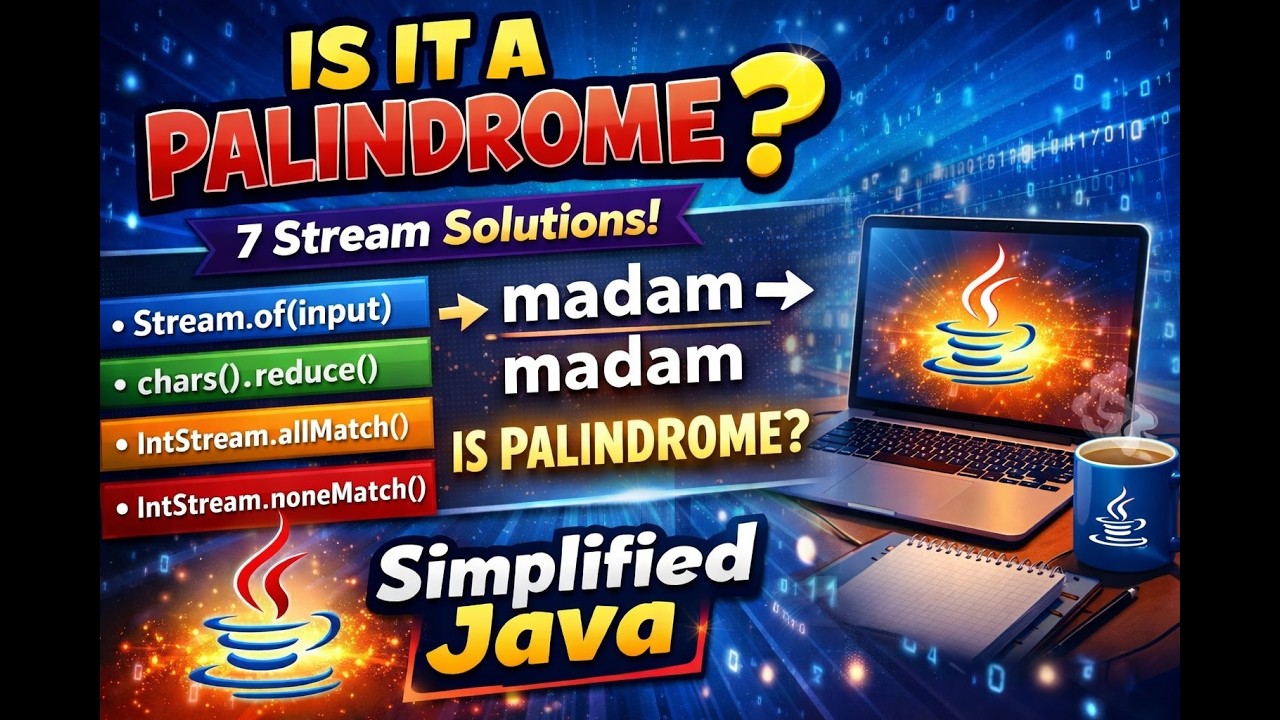 Java Interview Coding Question | String is Palindrome or not in Java 8 Stream API