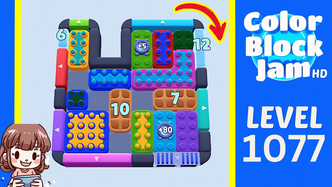 Color Block Jam Level 1077 Solution Walkthrough