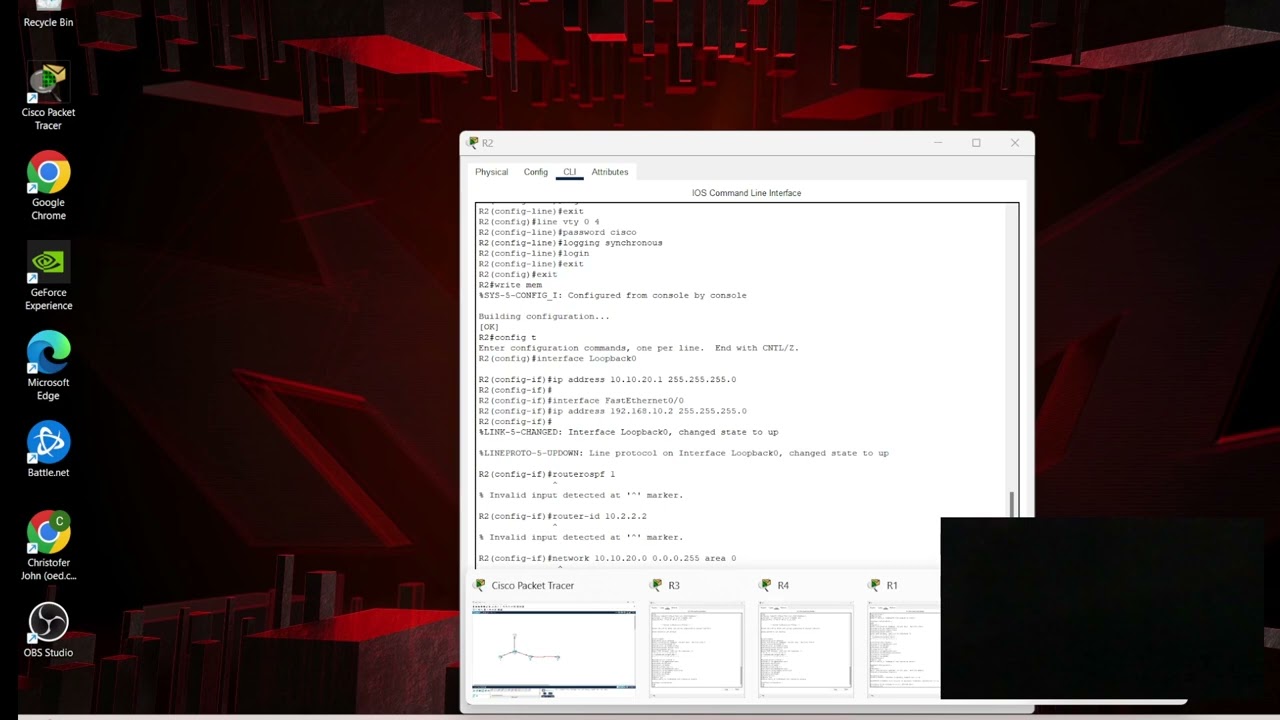 Data Comm 2 - Lab exercise 7 screencap