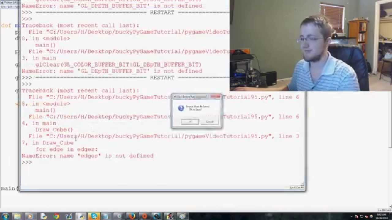 Pygame (Python Game Development) Tutorial - 95 - OpenGL Display Cube