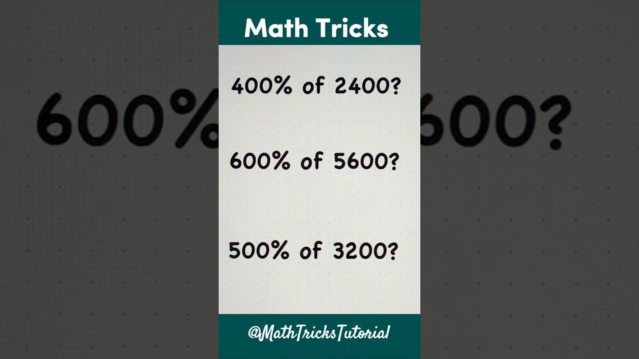 Percent Hacks #MathTricksTutorial #maths #math #tutorial #mathematics #shorts #education