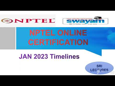 NPTEL JANUARY 2023 COURSE TIMELINES