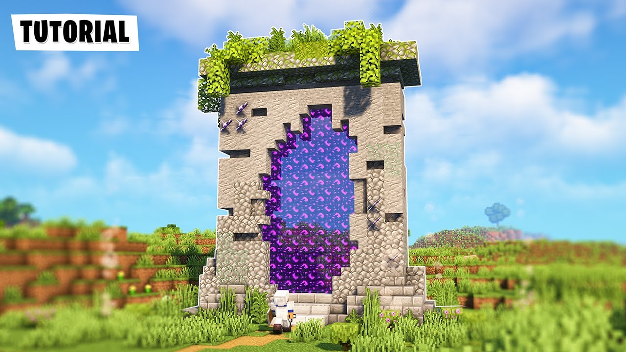 Minecraft Tutorial | How to Build a Ancient Ruined Nether Portal Design - Minecraft Builders