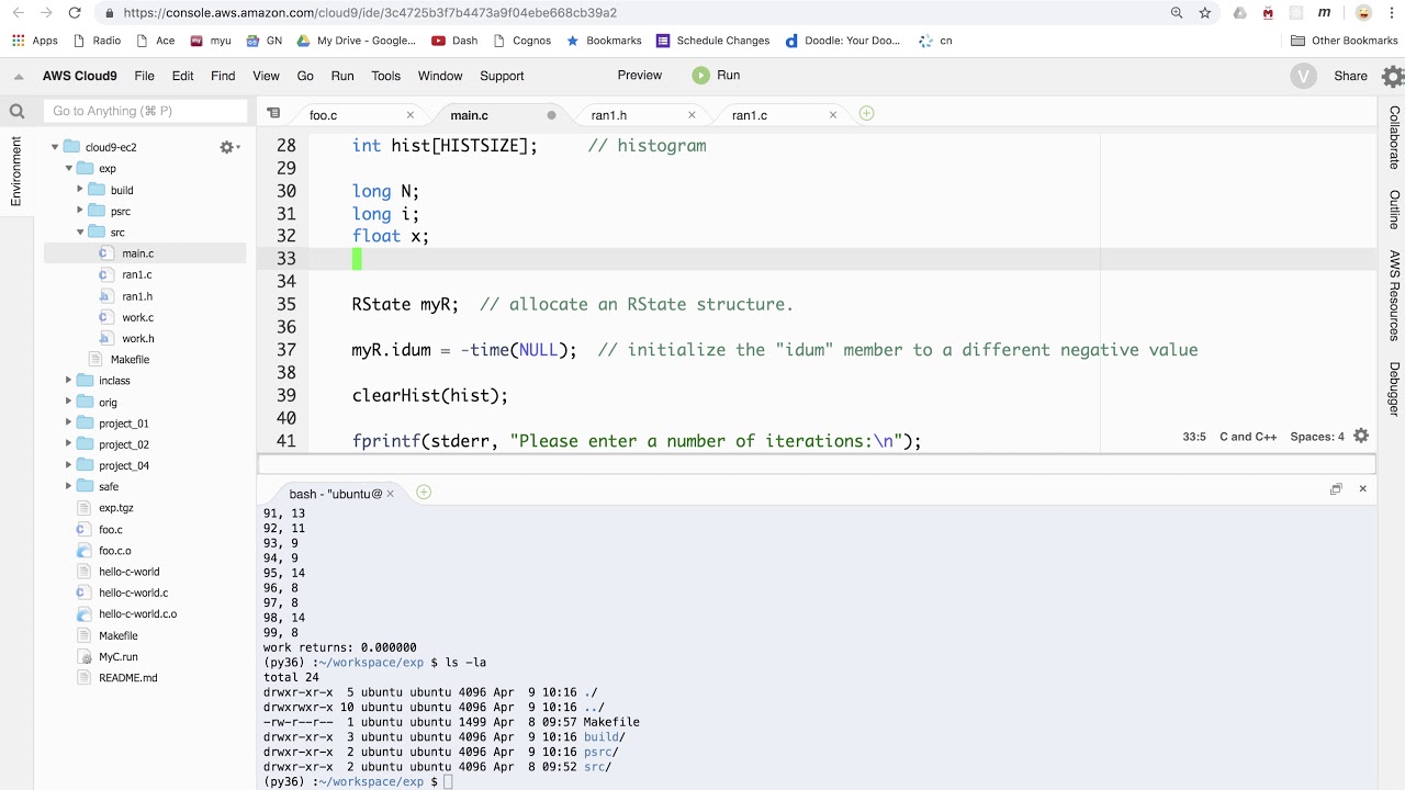 Pi by random number: C programming