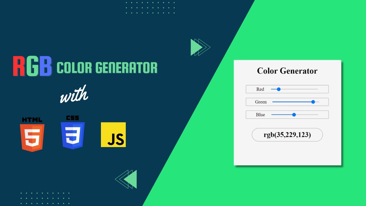 RGB Color Generator: Create Stunning Background Colors | HTML CSS JavaScript Tutorial
