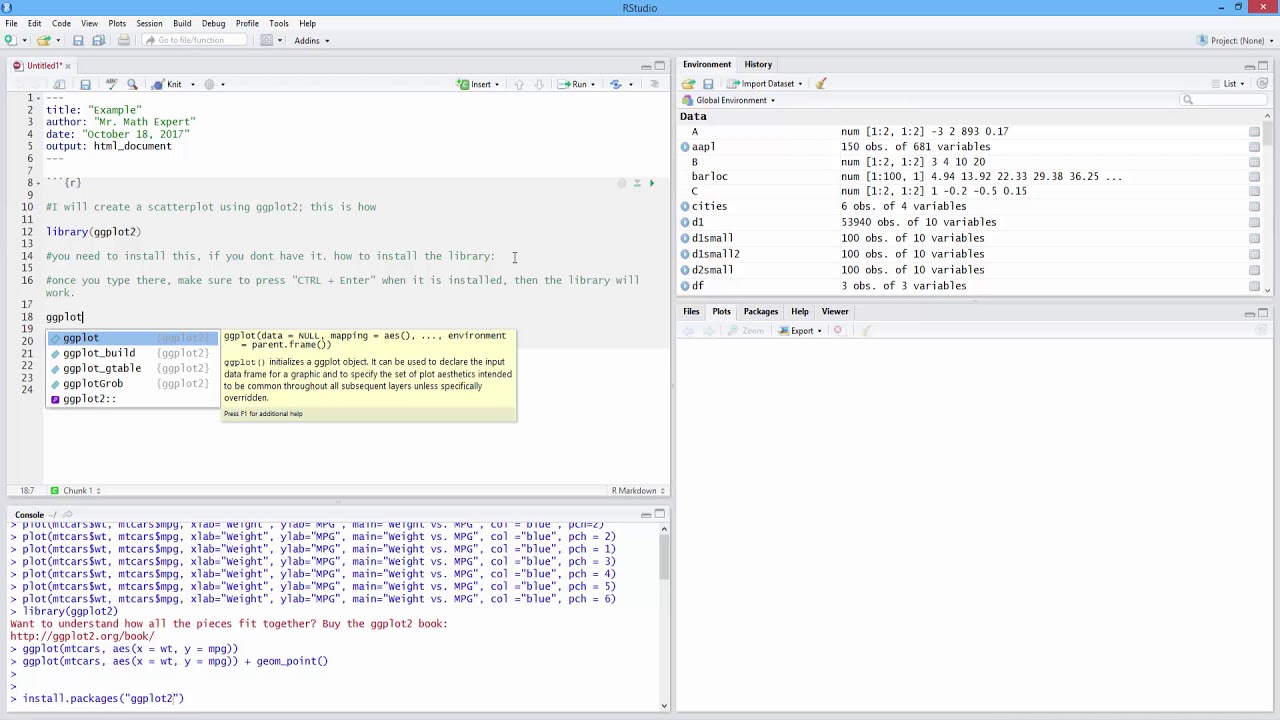 How to Create a Scatterplot with ggplot2 in R. [HD]