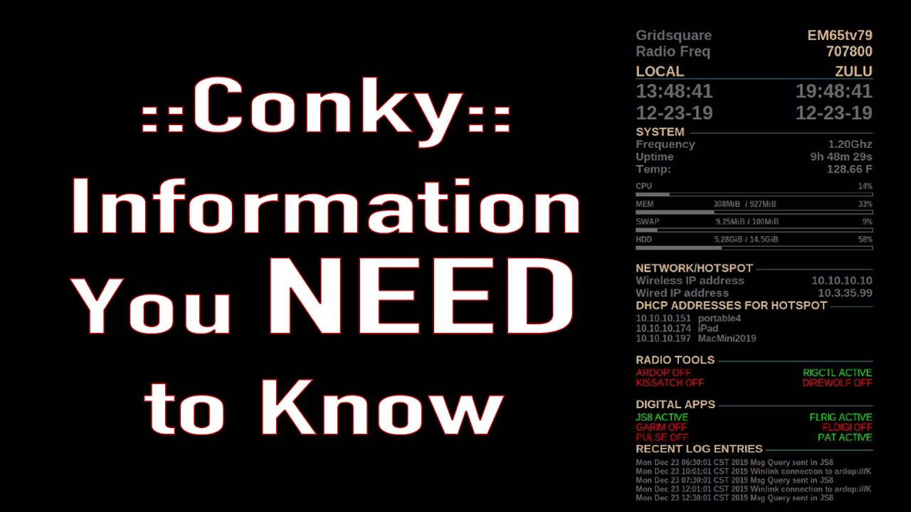 Conky System Info for Ham Radio Digital Operators