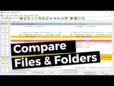 How to compare two files and folders in Windows 10 | How to use WinMerge 2020 | Merge files, Folders