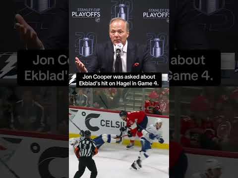 Jon Cooper was asked about Aaron Ekblad's hit on Brandon Hagel in Game 4 👀