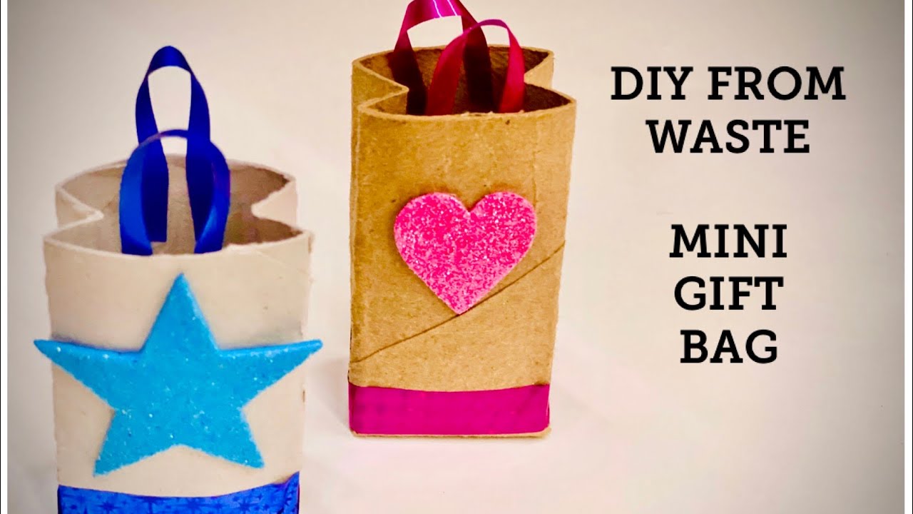 Mini Gift Bag from Paper Roll | DIY from Waste | DIY from Toilet Paper Roll | Waste to Wonder|