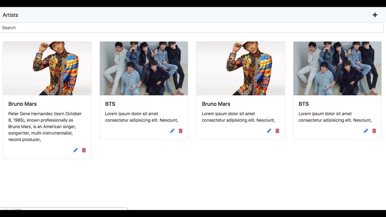 Angular 7 CRUD Artists App Part 1