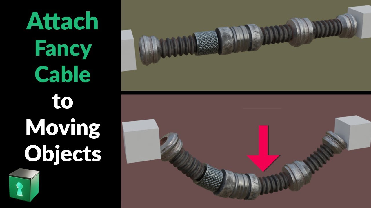 Blender Secrets - Textured Cable with Physics connected to objects