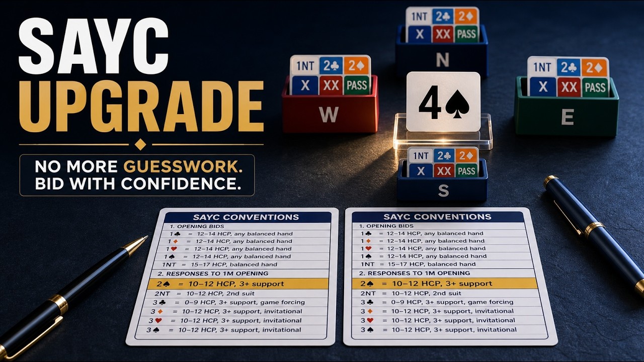 Bridge Learning (37) - Clarity Over Gadgets: The SAYC Upgrade Most Partnerships Miss #bidding