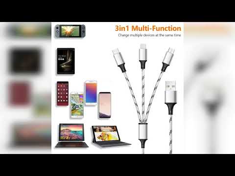 Review: Multi Charging Cable, 5ft 3Pack Multi Charger Cable Nylon Braided Multiple USB Univers...