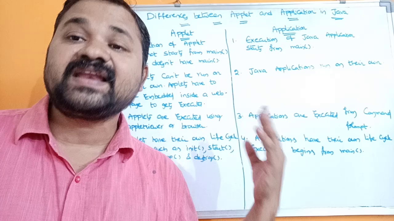 Differences between Applet and Application in Java
