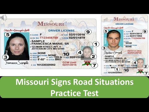 Missouri Signs Road Situations Practice Test