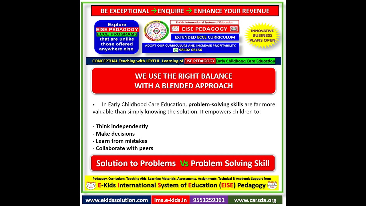Conceptual comparison of EISE's Problem Solving Skill Script Vs Traditional  Solution to Problems