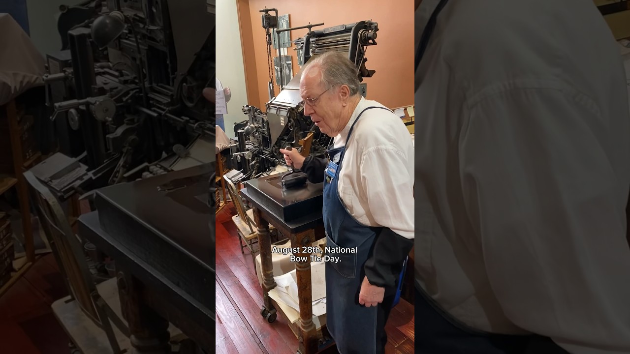Howard prints a disgruntled man in a suit for National Bow Tie Day (August 28)