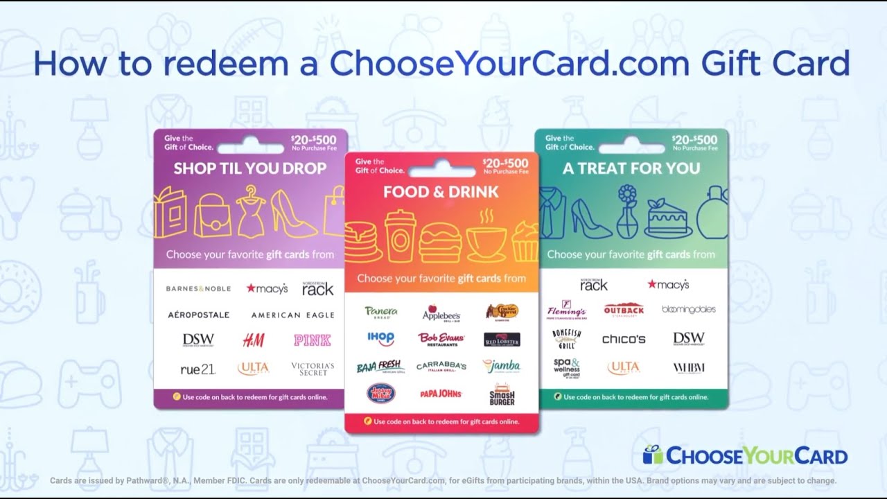 How to Redeem/Use a ChooseYourCard.com Gift Card