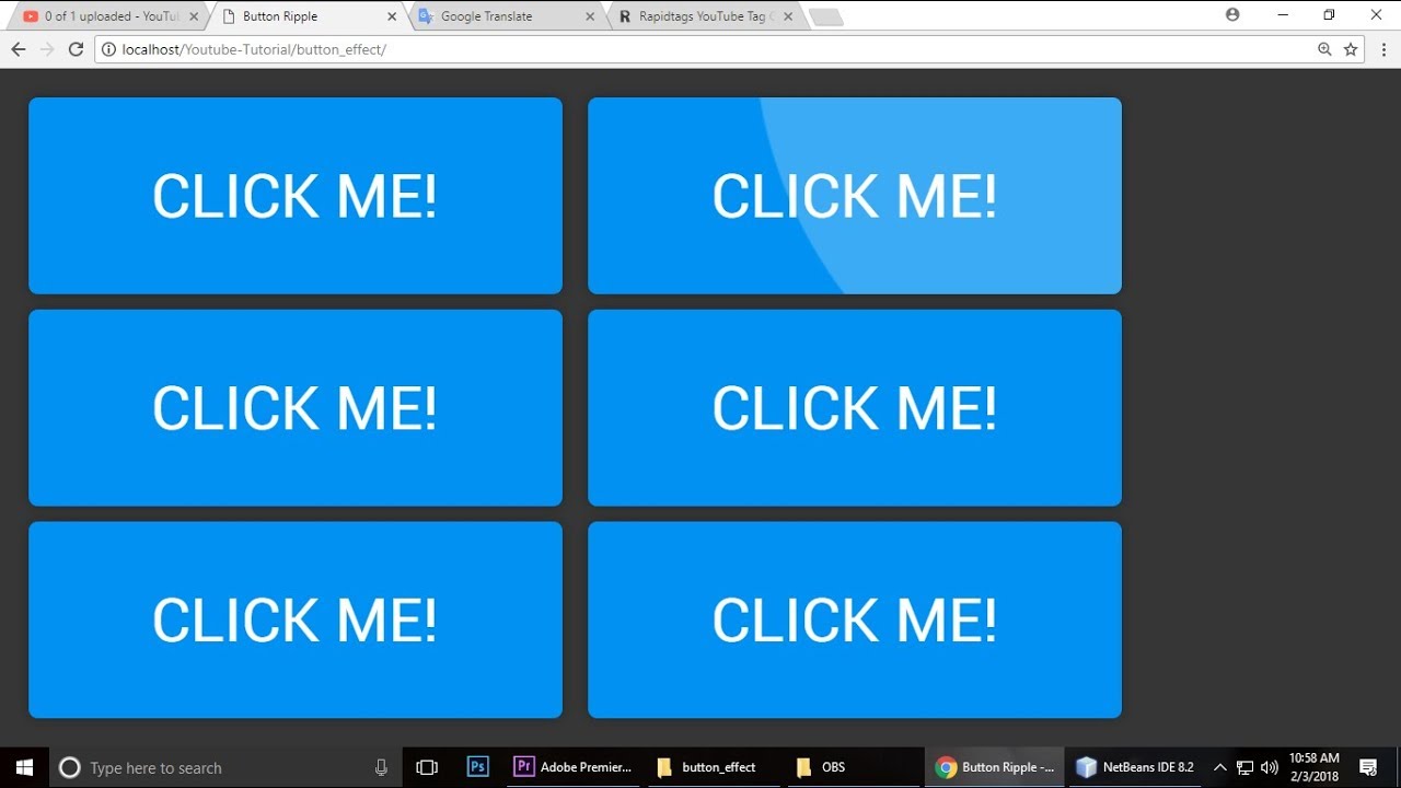 Javascript Tutorial | Button Ripple Effects