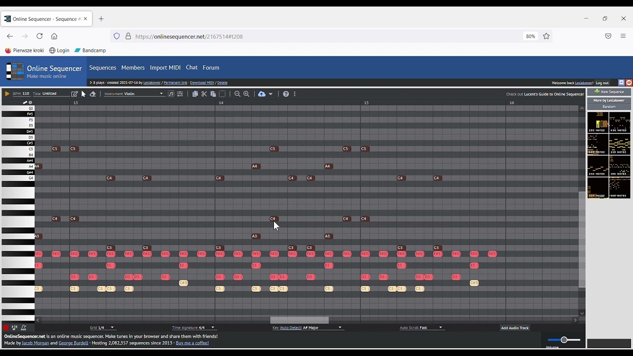 Making a song in Online Sequencer (50 SUBSCRIBER SPECIAL)