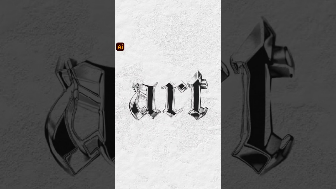 Chrome effect in adobe illustrator | #shorts #illustrator