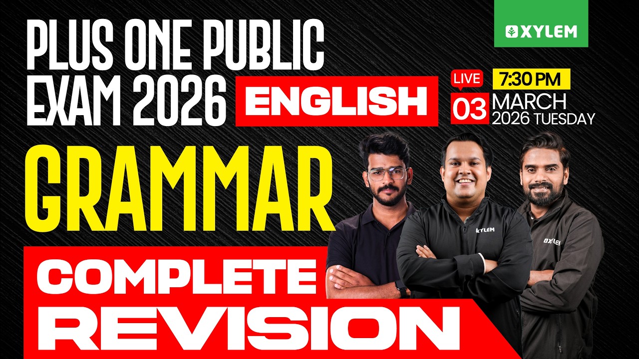 Plus One Public Exam 2026 English | Grammar - Complete Revision | Xylem Plus One