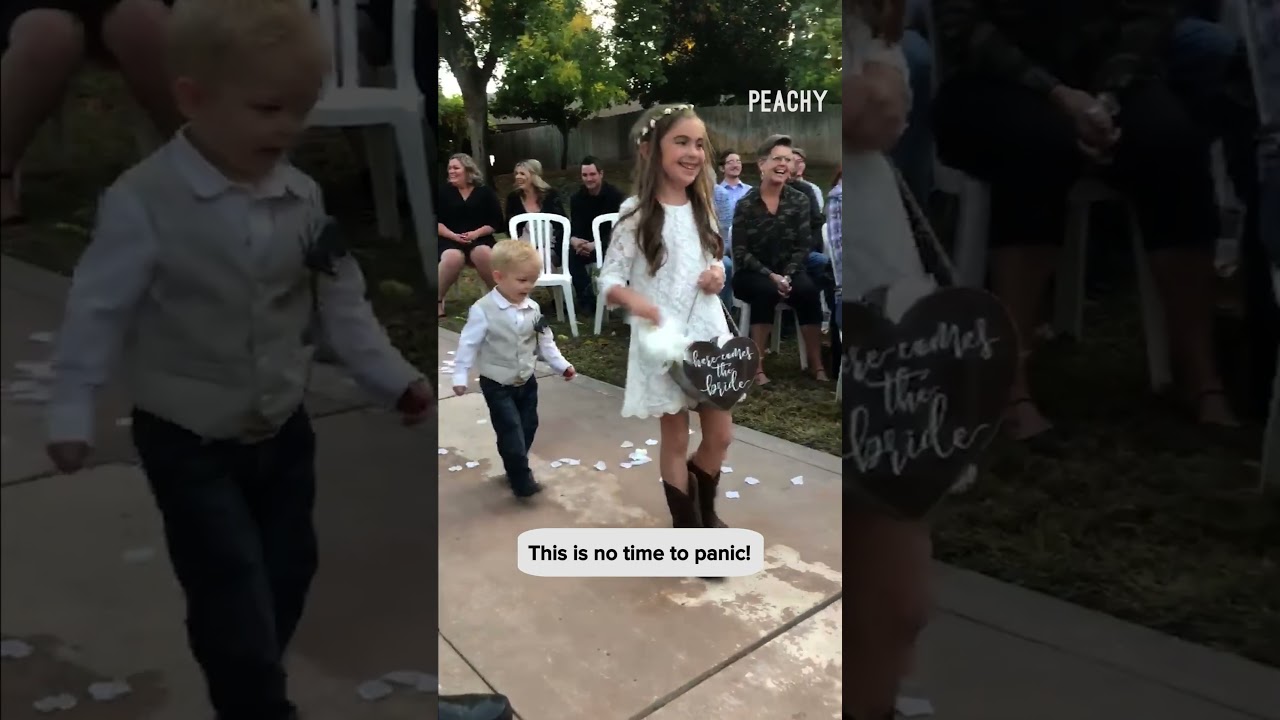 Love that he's against littering 🌸 #flowers #flowergirl #ringboy #weddings #shorts