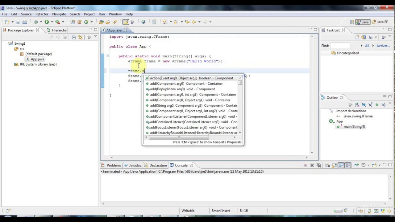 002 Creating a Basic Swing Application