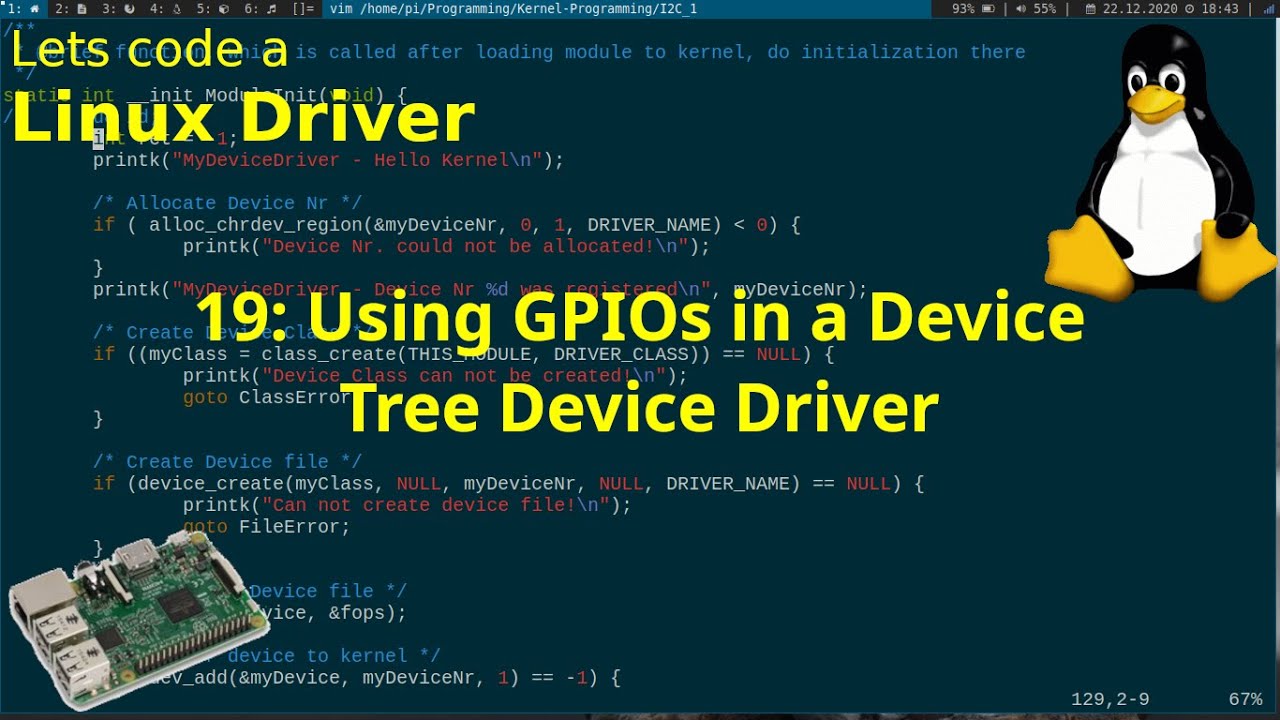 Let's code a Linux Driver - 19: Using GPIOs in a Device Tree Device Driver