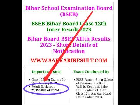 BSEB Bihar Board Class 12th Inter Result 2023#shorts #shortvideo #12thresult2023