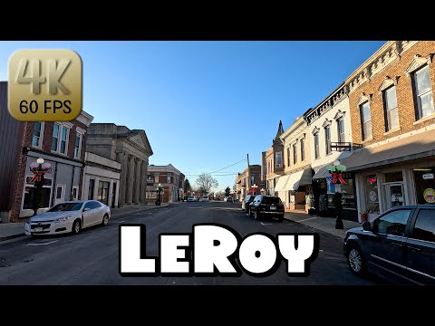 Driving Around Small Town LeRoy, Illinois in 4k Video