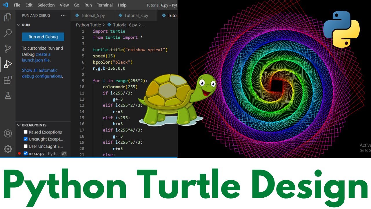 Python Programing Tutorial || Python GUI || Python Turtle Tutorial #005