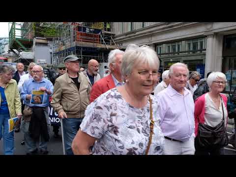TV Licence protest march to Oxford Circus stopping traffic