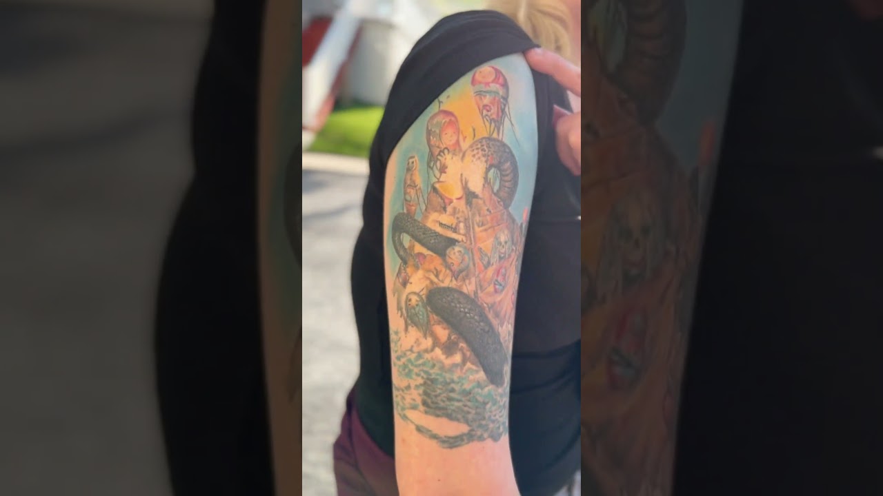 This girl has an amazing Circa Survive sleeve tattoo ￼