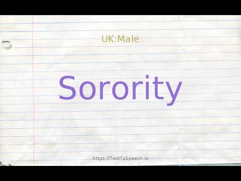 How to pronounce sorority