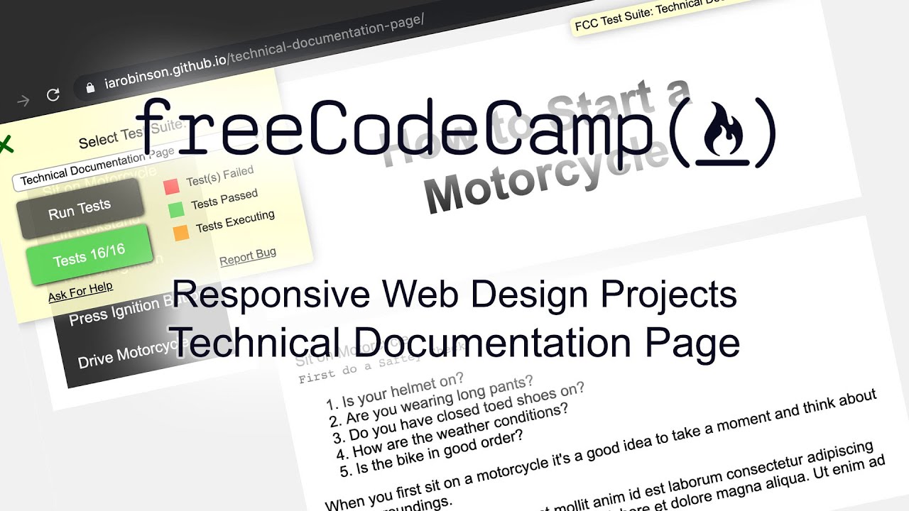 Build a Technical Documentation - Responsive Web Design Projects - Page Free Code Camp