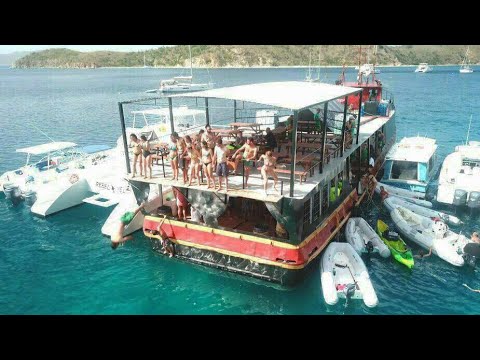 Jumping off Willy T Norman Island BVI Bar Tour