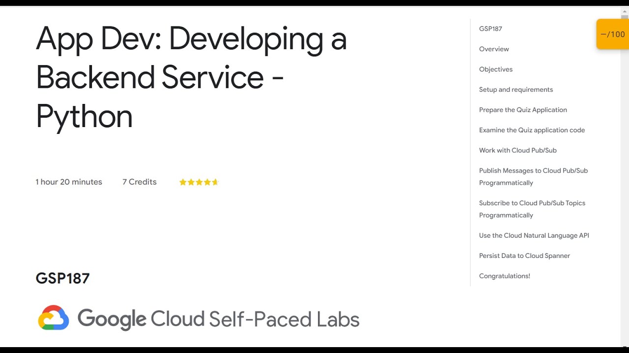 App Dev: Developing a Backend Service - Python Qwiklabs