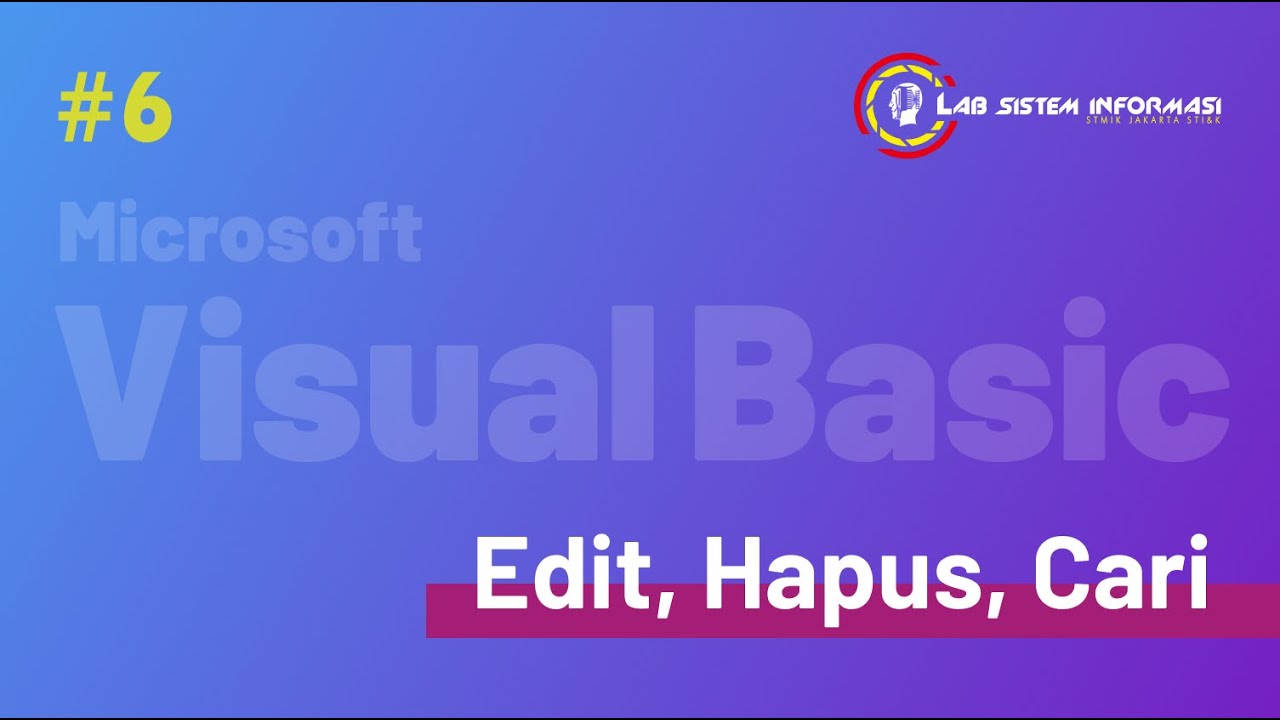 Edit, Hapus, Cari pada visual basic 6.0