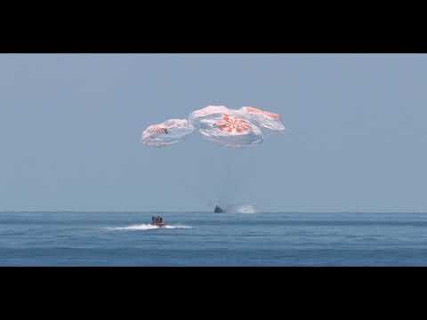 SpaceX Crew Dragon Demo 2 Splash-down Footage in 4k, Elon speech edit