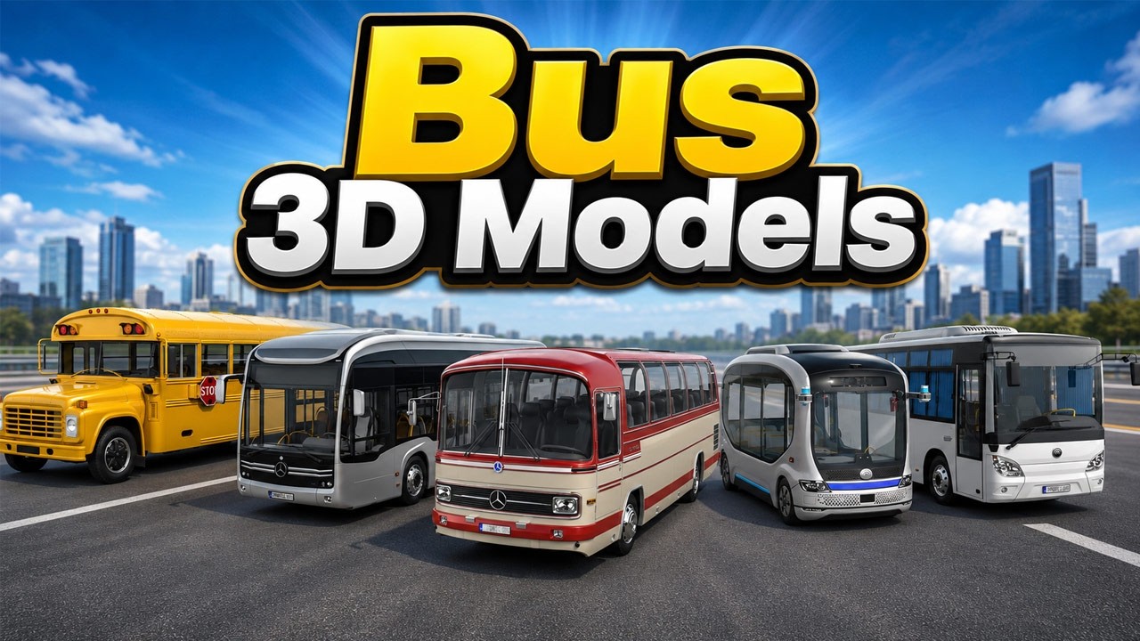 Bus 3D Models for Games, Films & Visualization