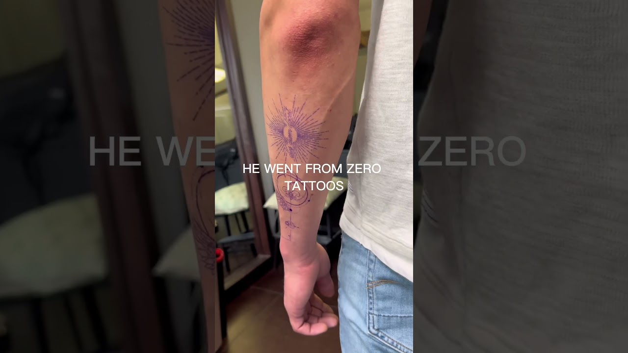 He went from zero tattoos to full sleeve tattoo arm #tattootransformation #finelinetattoo