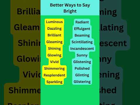 Better Ways to Say Bright | Synonyms | English Vocabulary
