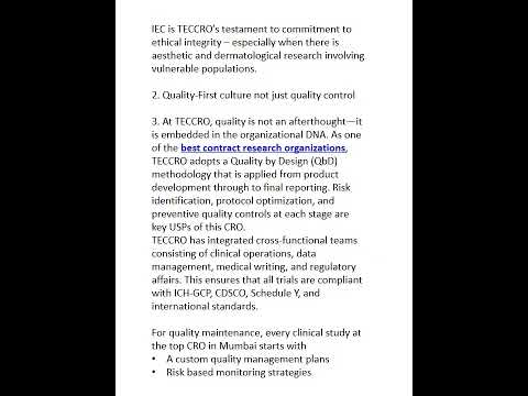 How TECCRO, One of the Top 10 Contract Research Organizations in India, Ensures Quality and Complian