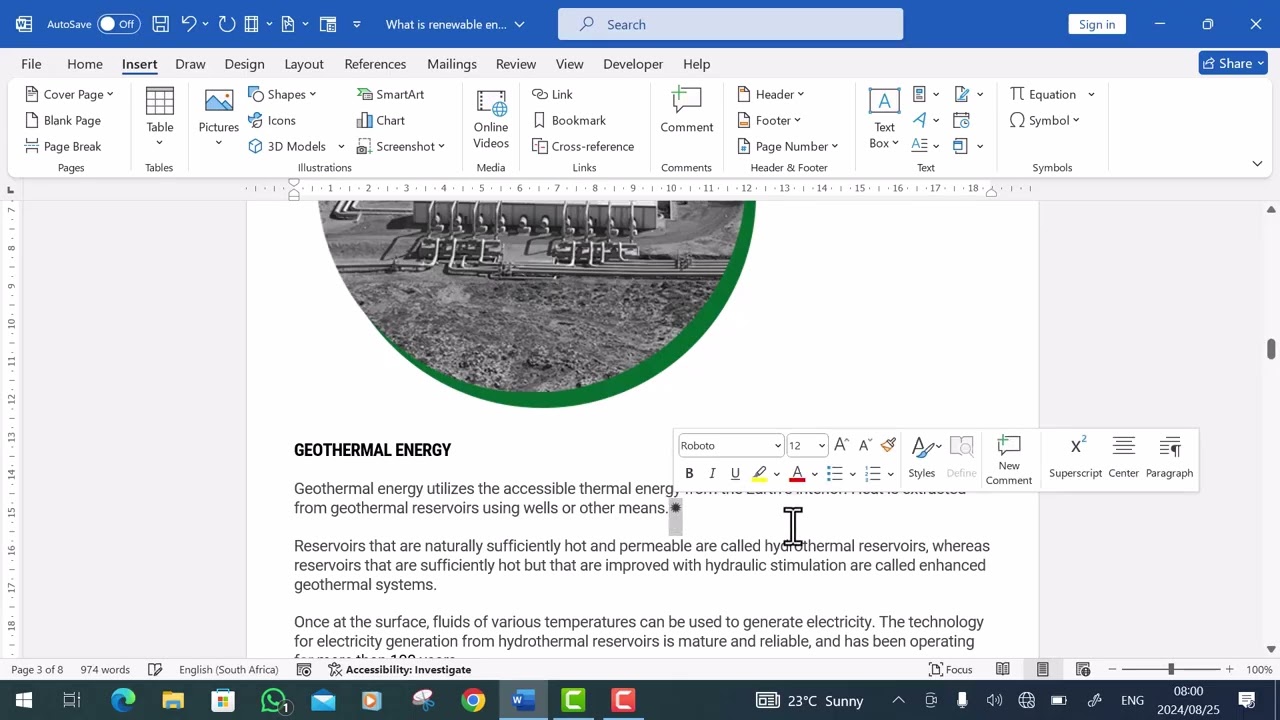 Replace word with symbol in MS Word document using Find and Replace feature.