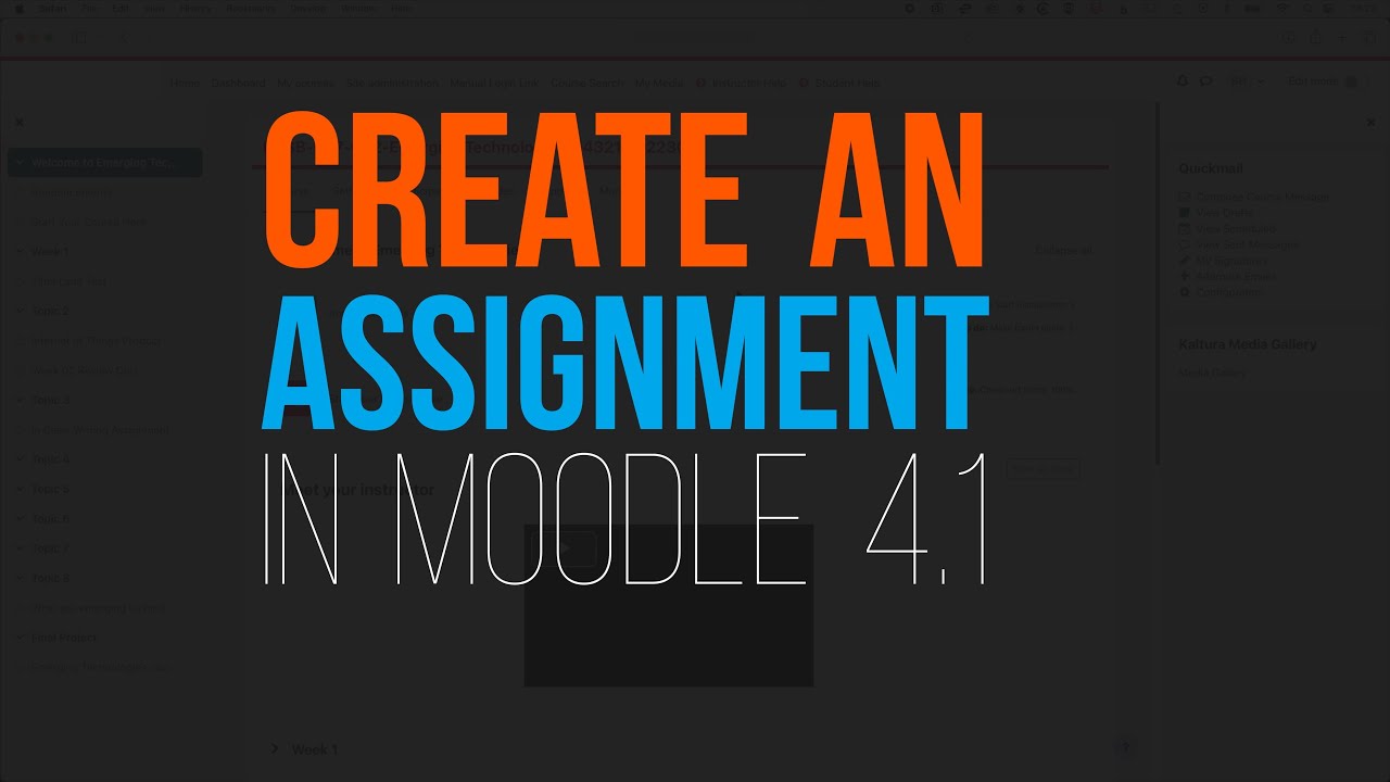 Moodle 4.1 Tutorial | Create an Assignment