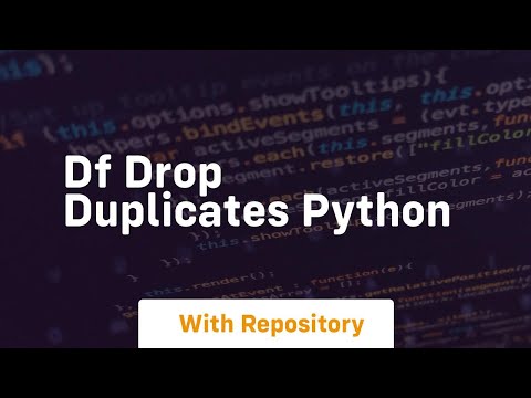 df drop duplicates python