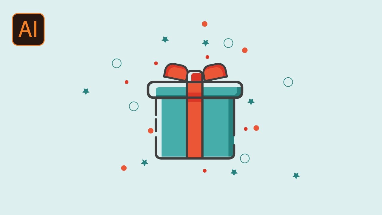 Adobe illustrator Tutorial- Make a Gift Box Vector Design